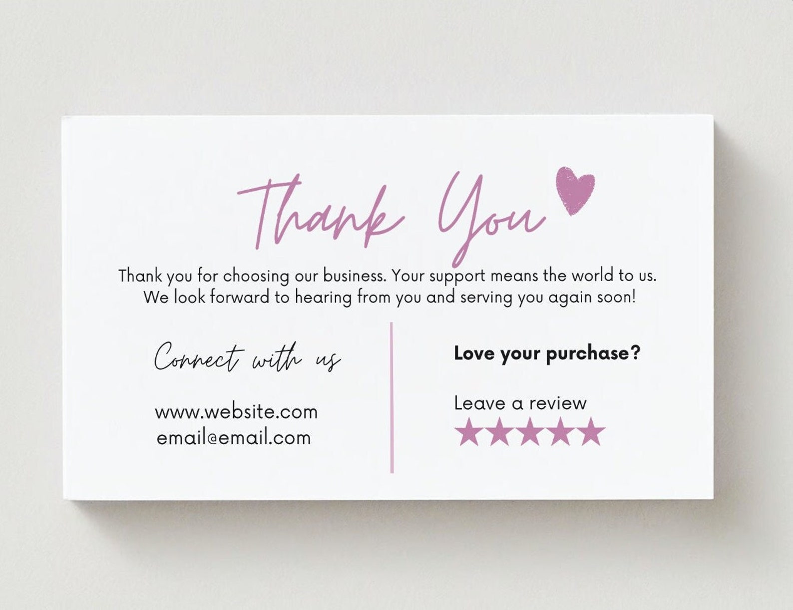 Small Business Thank You Card Template, Editable Business Thank You ...