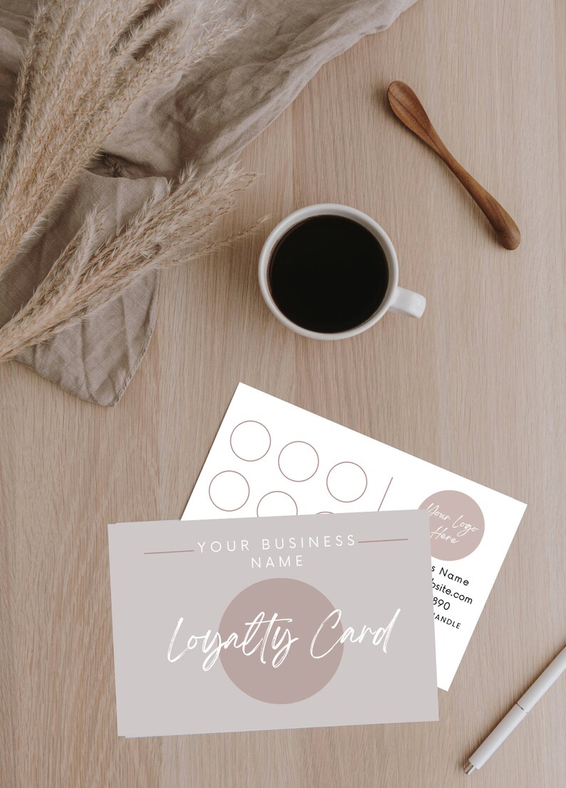 Loyalty Card Template Editable, Printable Loyalty Cards, Modern ...