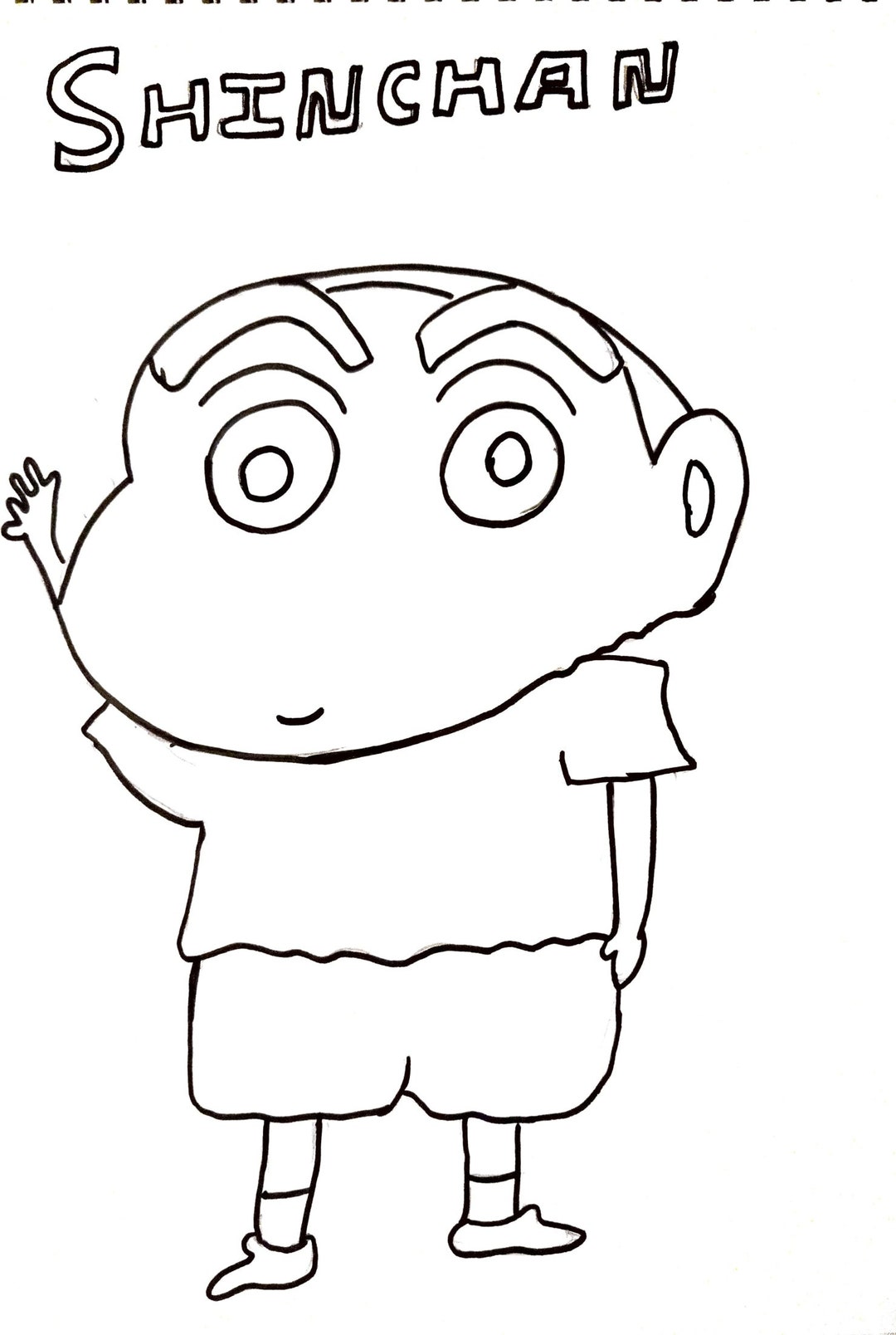 Shinchan Cartoon Coloring Page Fun and Creative Coloring - Etsy