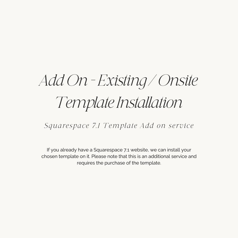 Squarespace Template Installation (add On) - Etsy