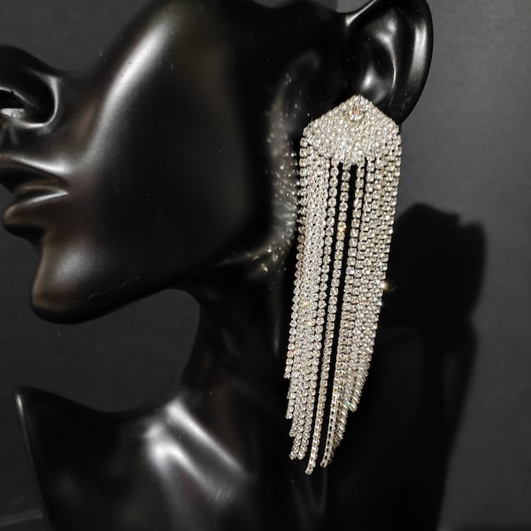 Rhinestone Earrings - Etsy