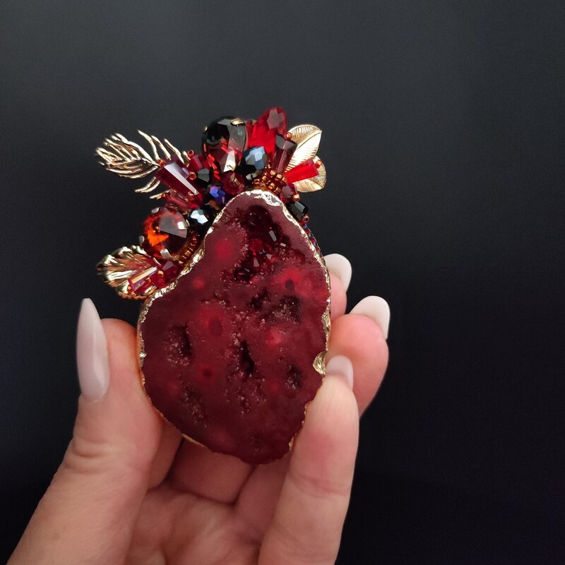 Gemstone Brooch - Etsy