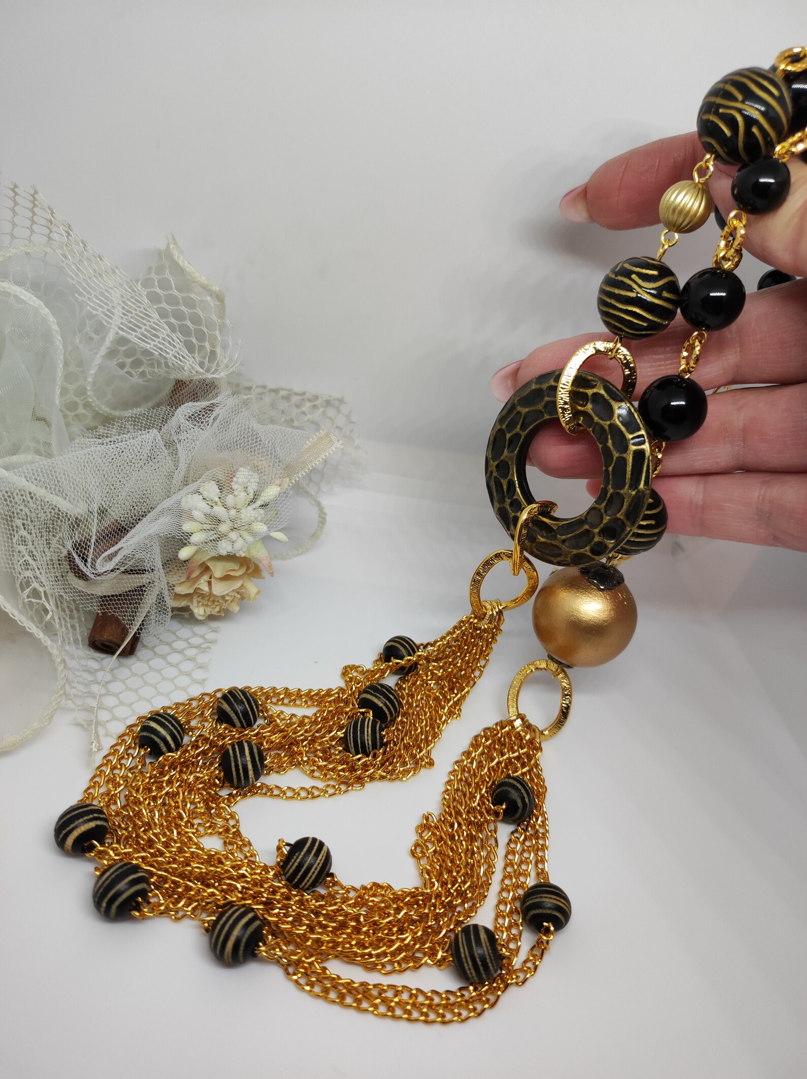 Multi-strand Chain Necklace, Long Chain Necklace, Long Multi-strand ...