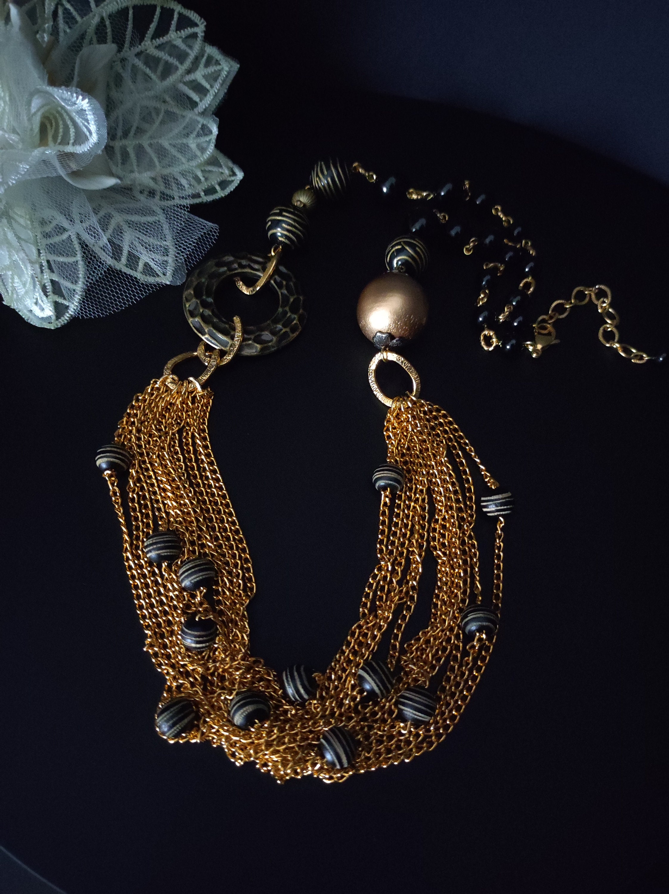 Multi-strand Chain Necklace, Long Chain Necklace, Long Multi-strand ...