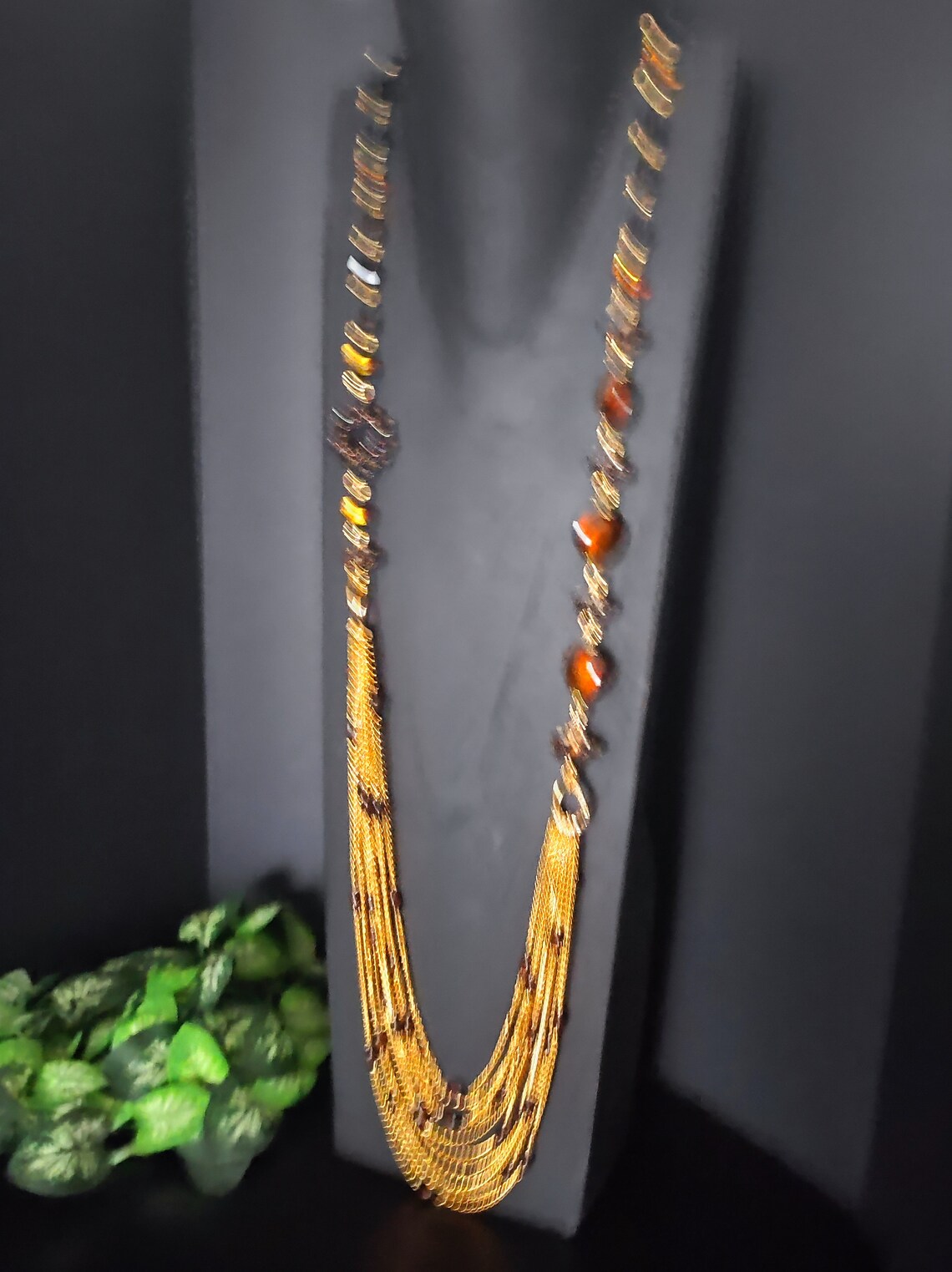 Long Chain Necklace, Long Multi-strand Necklace, Long Gemstone Necklace ...