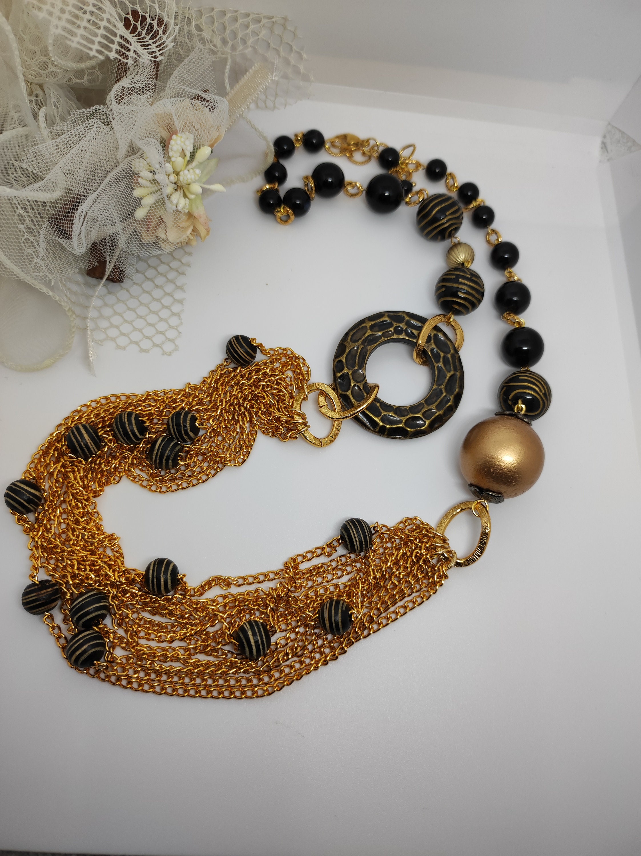 Multi-strand Chain Necklace, Long Chain Necklace, Long Multi-strand ...