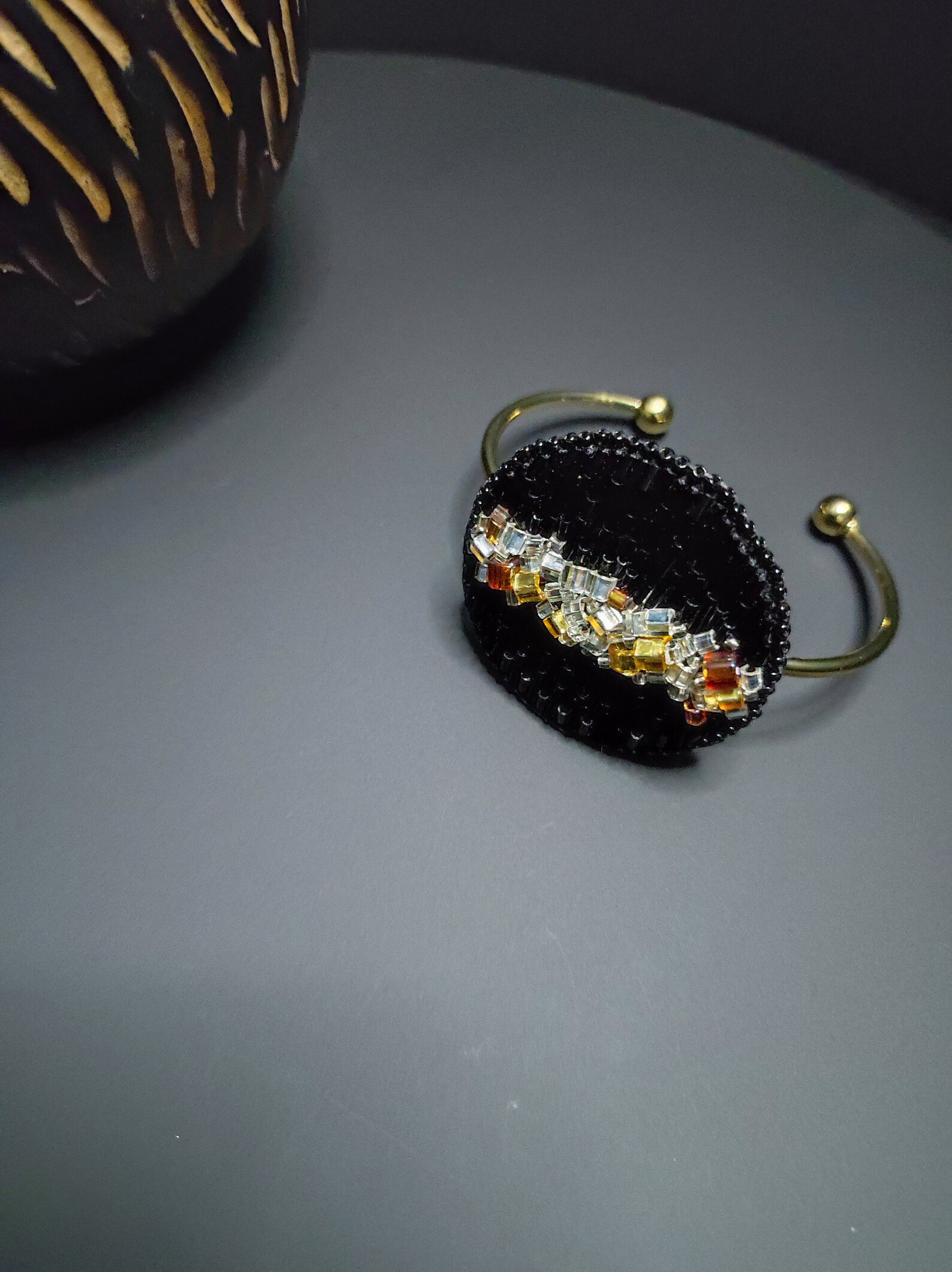 Elegant Modern Style Bracelet, Glass Bead Embroidered Bracelet ...