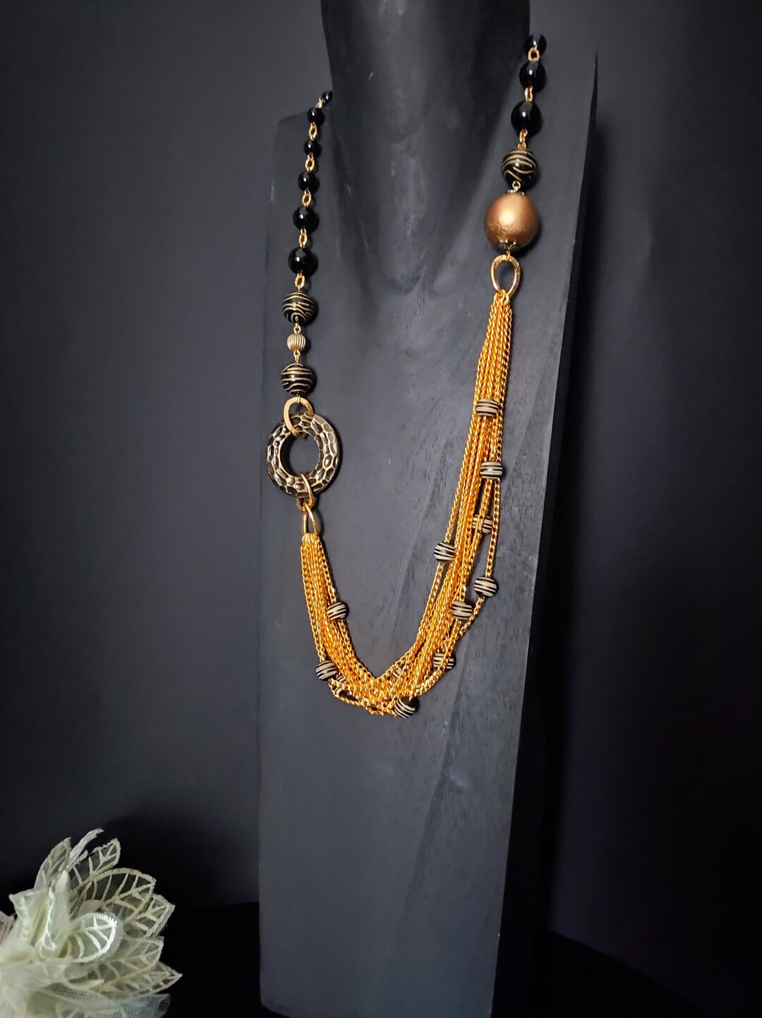 Multi-strand Chain Necklace, Long Chain Necklace, Long Multi-strand ...