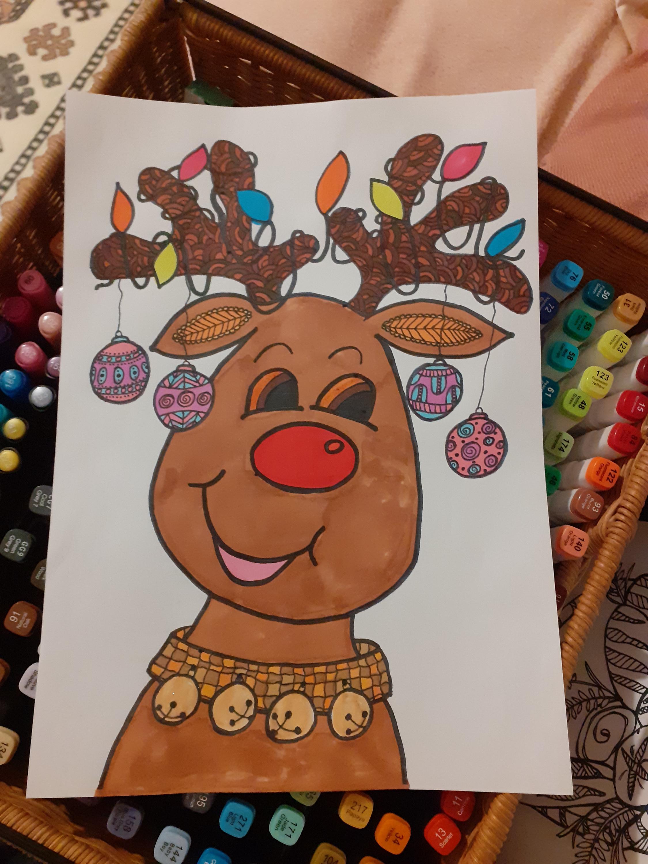 Rudolph!! Doodle Art, Hand Drawn, Intricate, Original, Colouring Pages ...