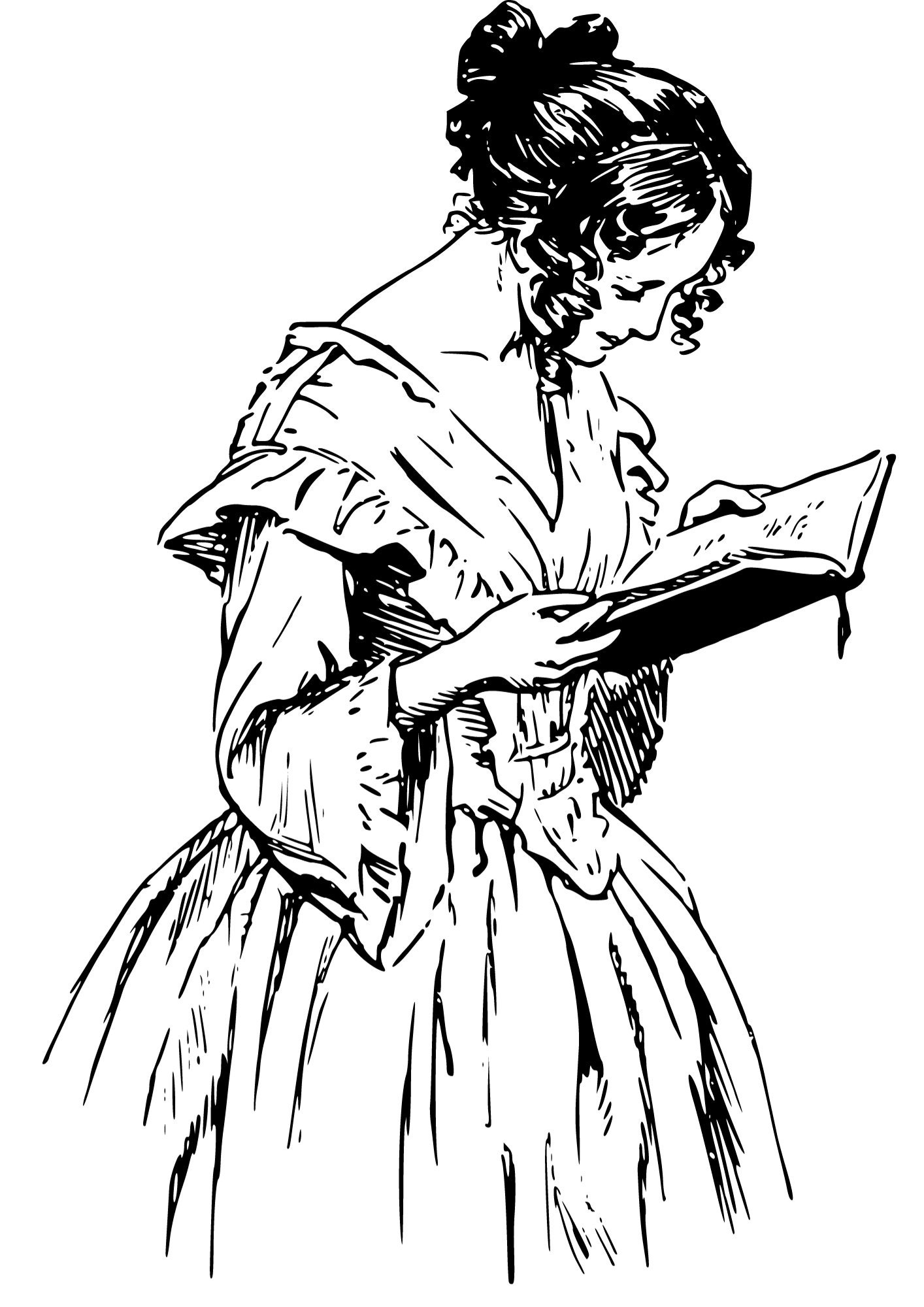 Beautiful Lady Art Printable Coloring Sheet | Coloring Pages | Kids ...