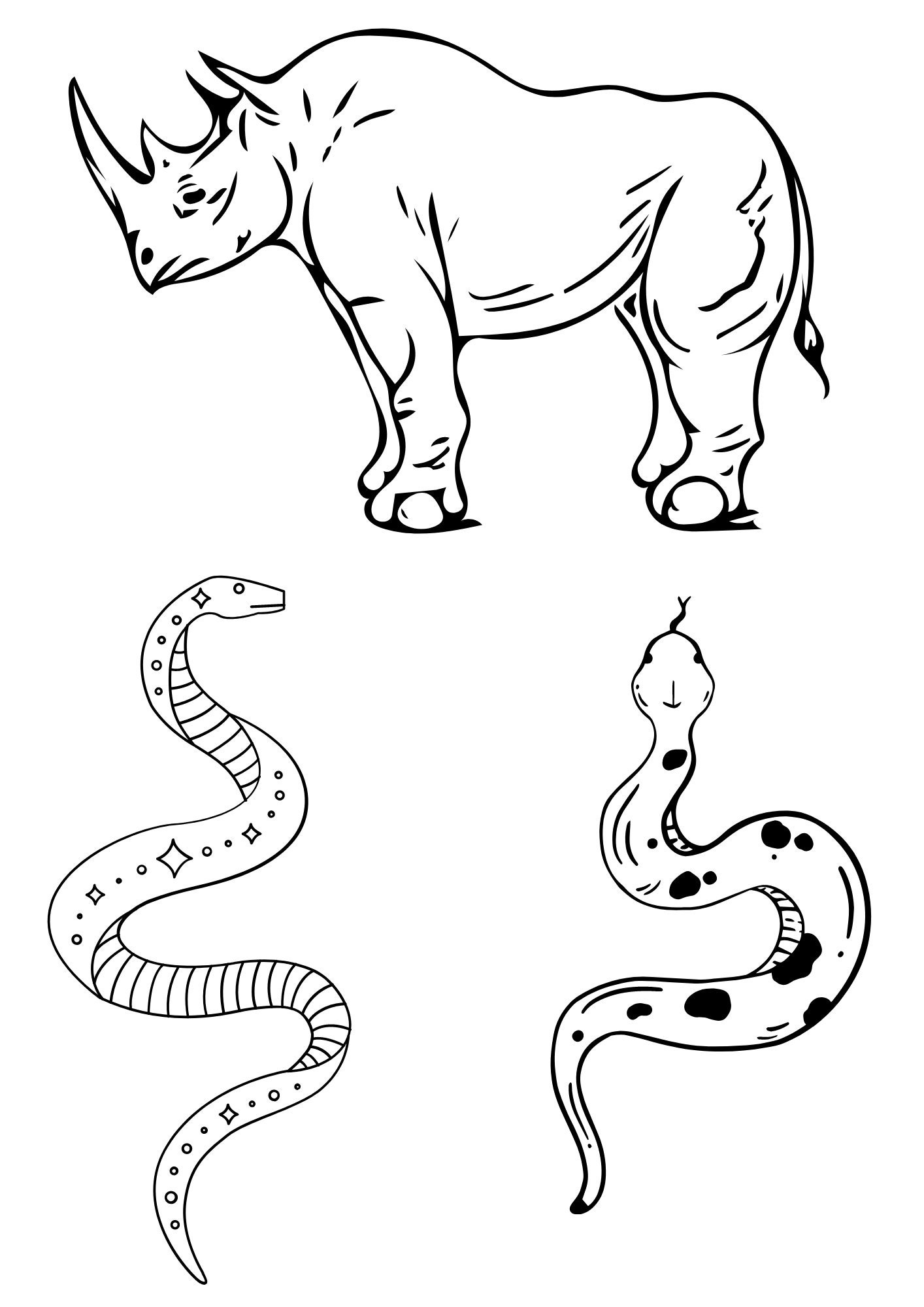 Wild Animals Printable Coloring Sheet | Coloring Pages | Kids Coloring ...