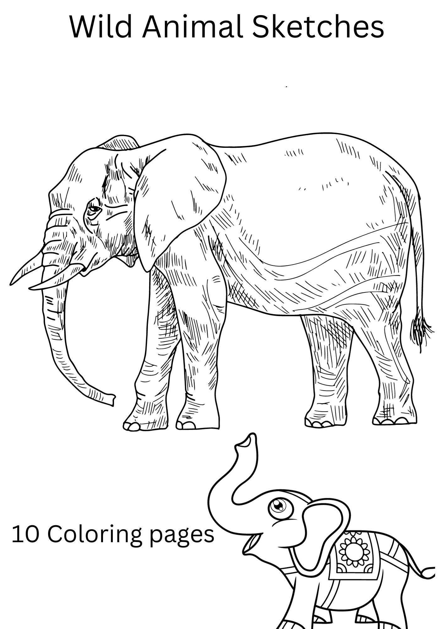 Wild Animals Printable Coloring Sheet | Coloring Pages | Kids Coloring ...