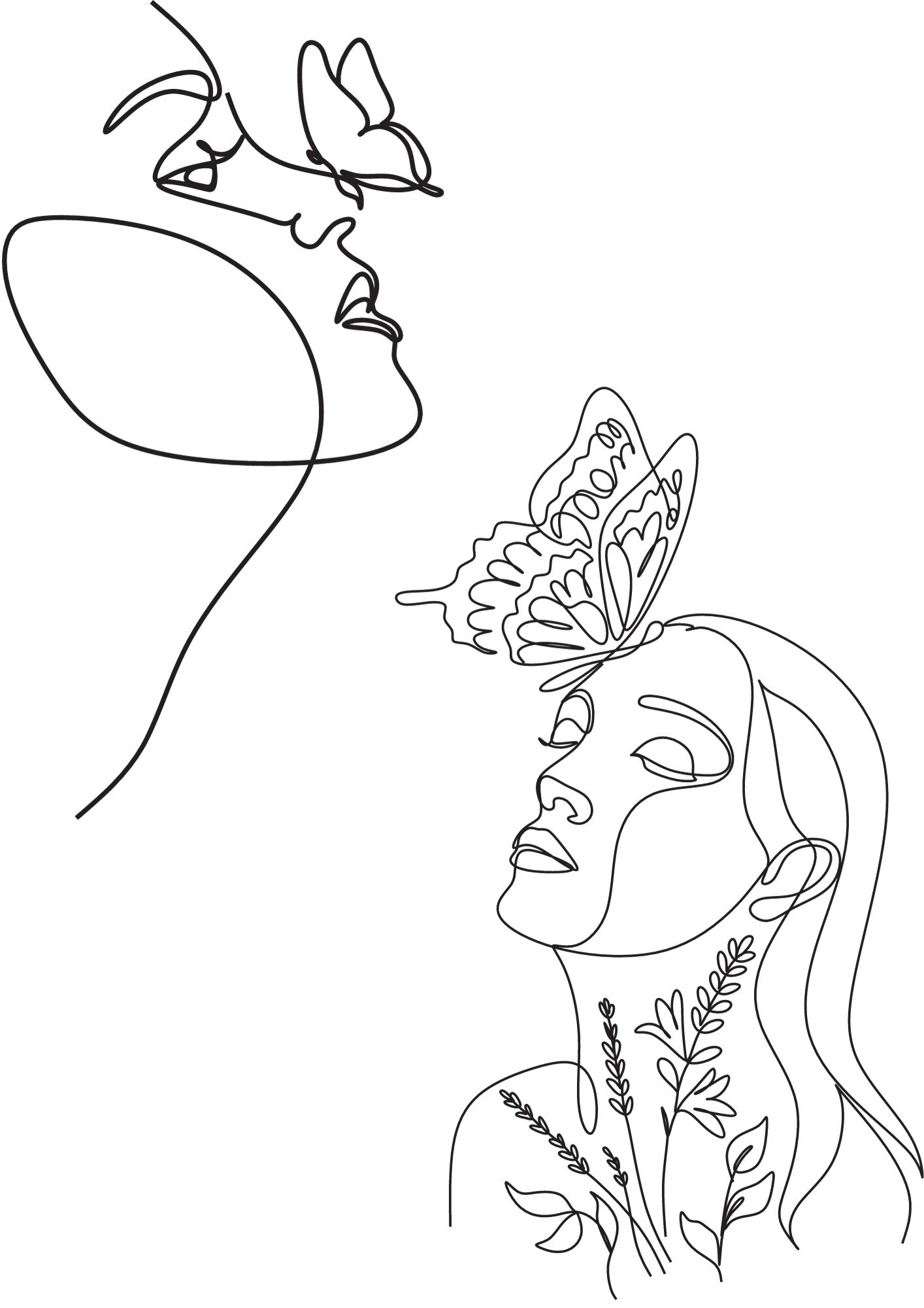 Beautiful Lady Art Printable Coloring Sheet | Coloring Pages | Kids ...