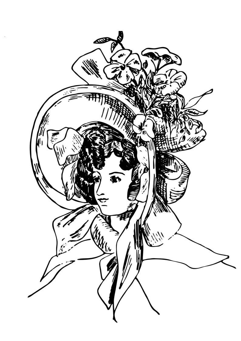 Beautiful Lady Art Printable Coloring Sheet | Coloring Pages | Kids ...