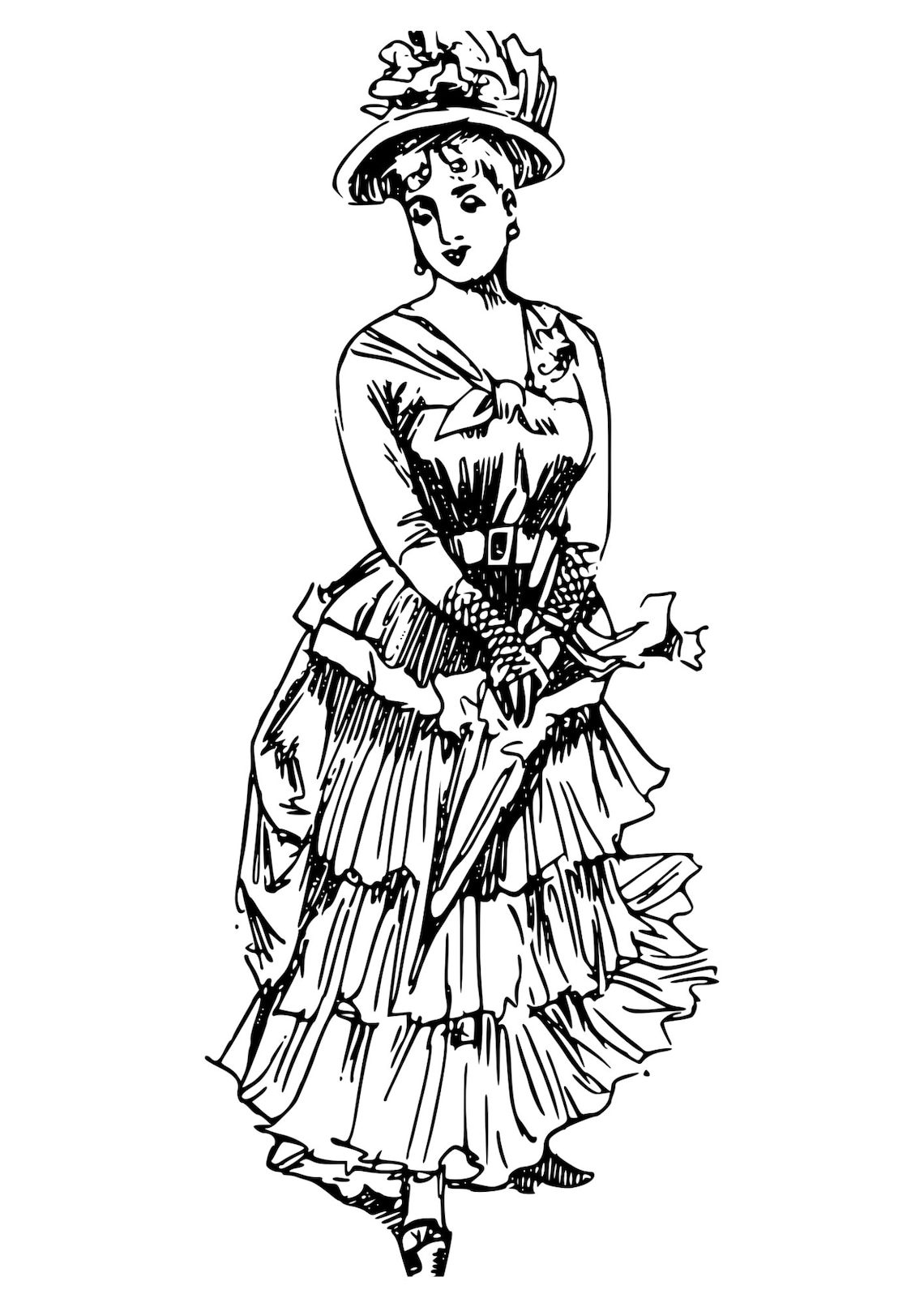Beautiful Lady Art Printable Coloring Sheet | Coloring Pages | Kids ...