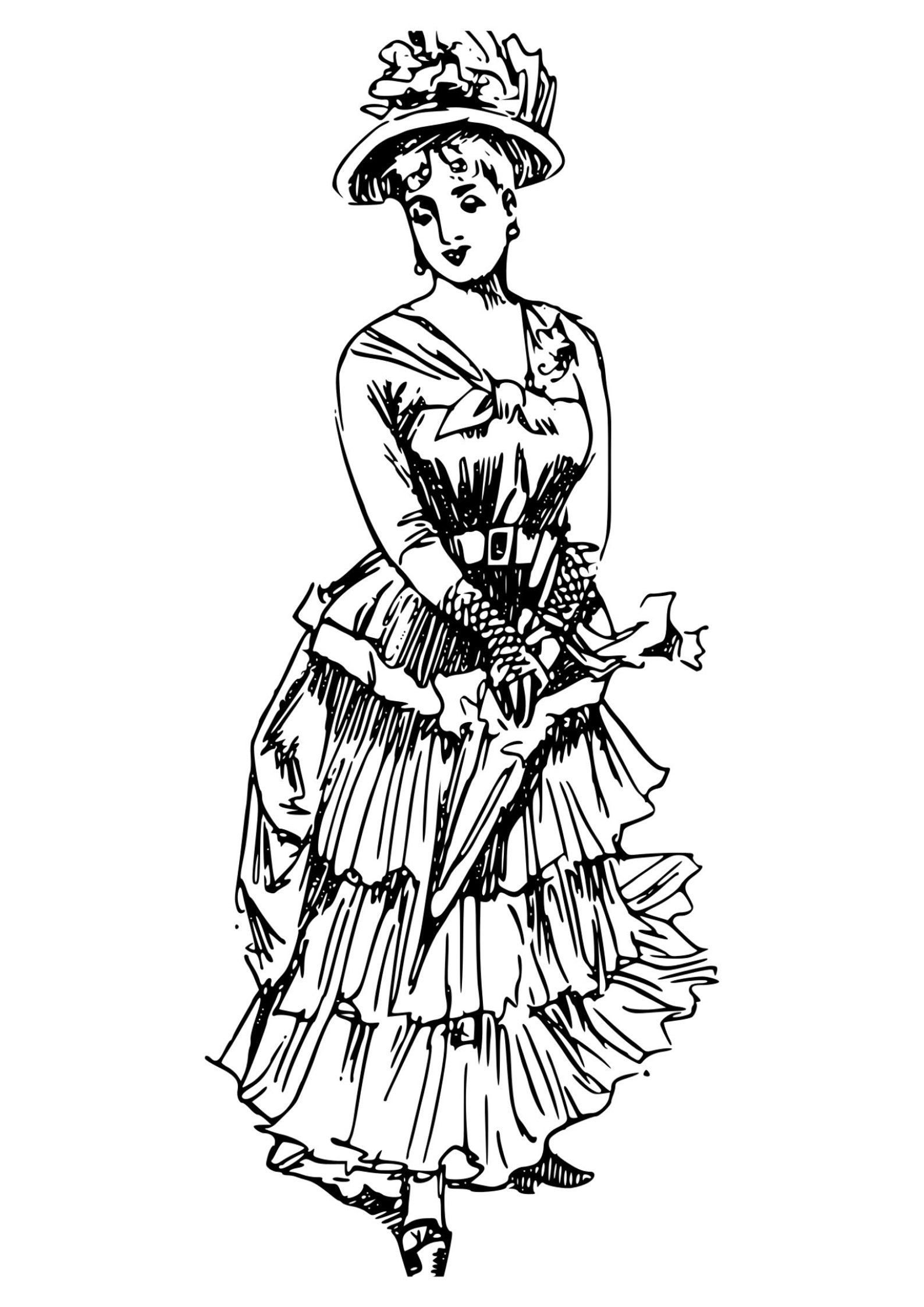 Beautiful Lady Art Printable Coloring Sheet | Coloring Pages | Kids ...