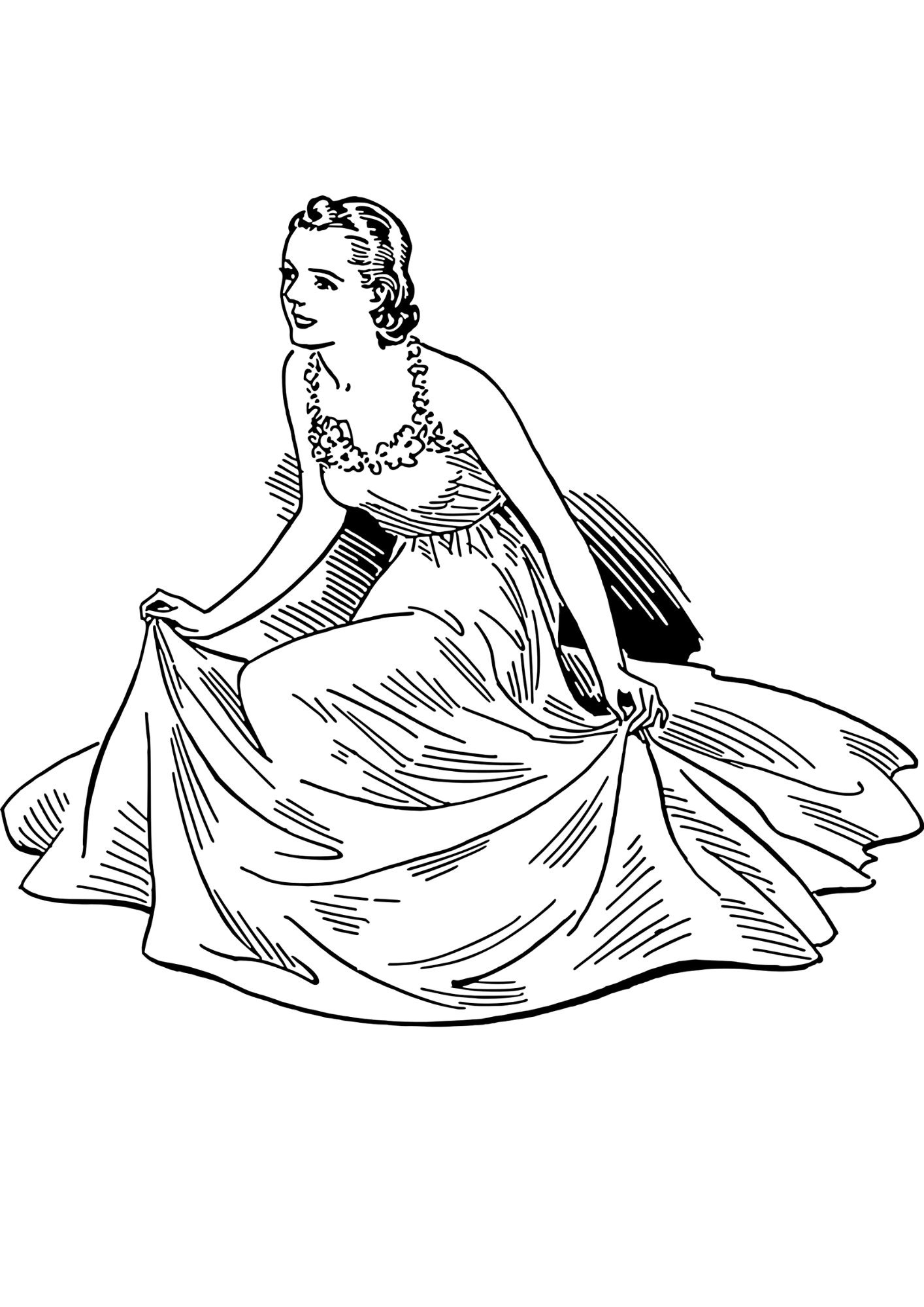 Beautiful Lady Art Printable Coloring Sheet | Coloring Pages | Kids ...