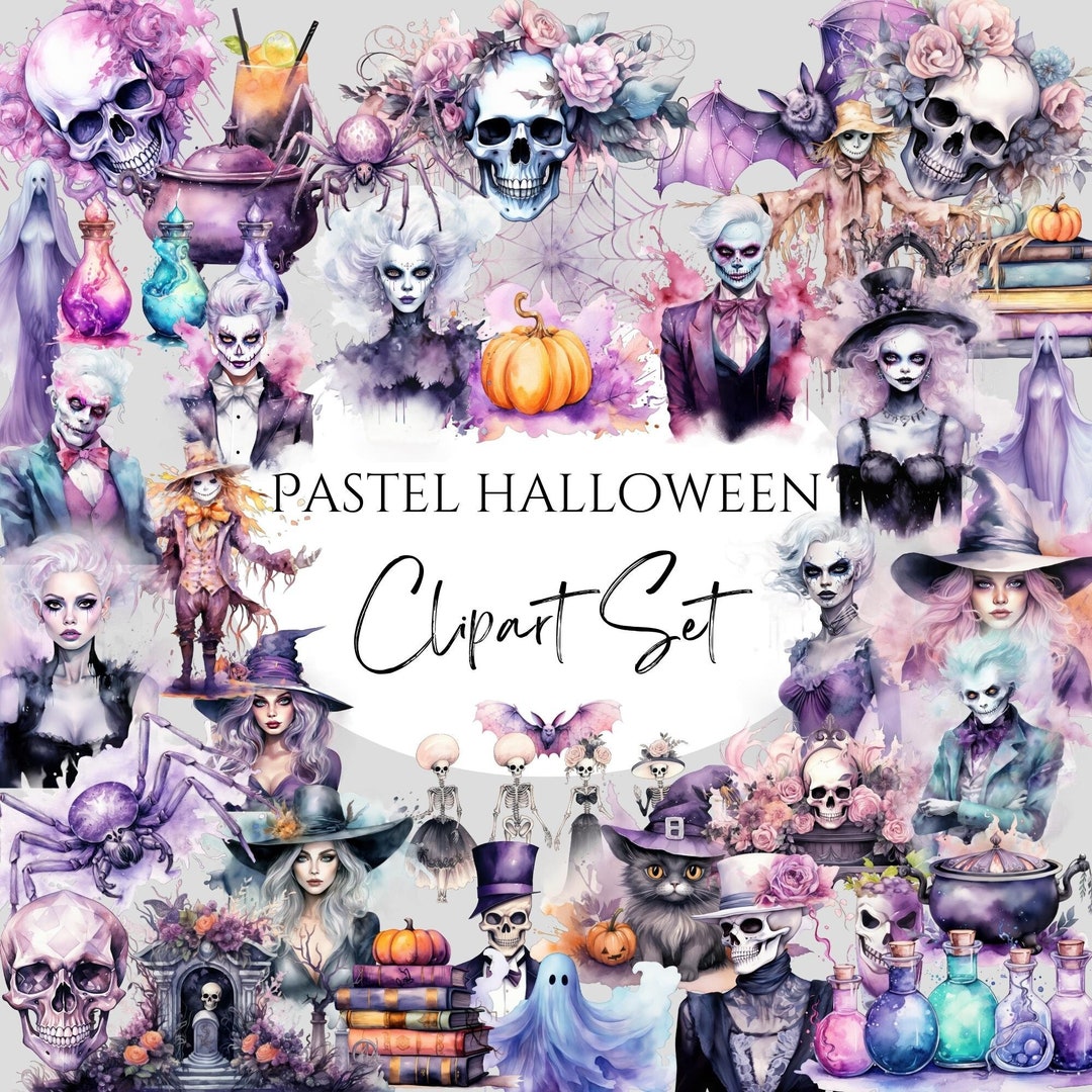 Pastel Halloween Clipart Set - Etsy