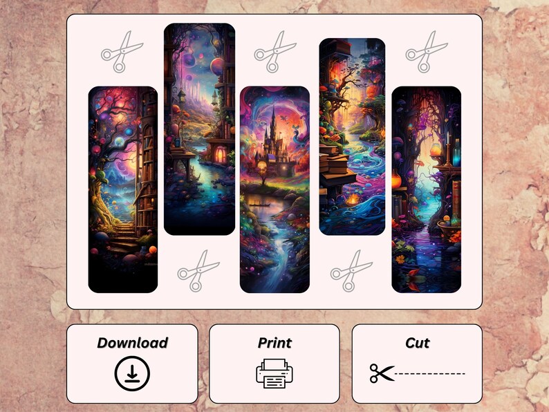 Magical World Printable Bookmarks, Rounded Corners Bookmark, Magical ...