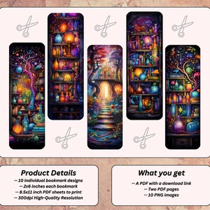 Magical World Printable Bookmarks, Rounded Corners Bookmark, Magical ...