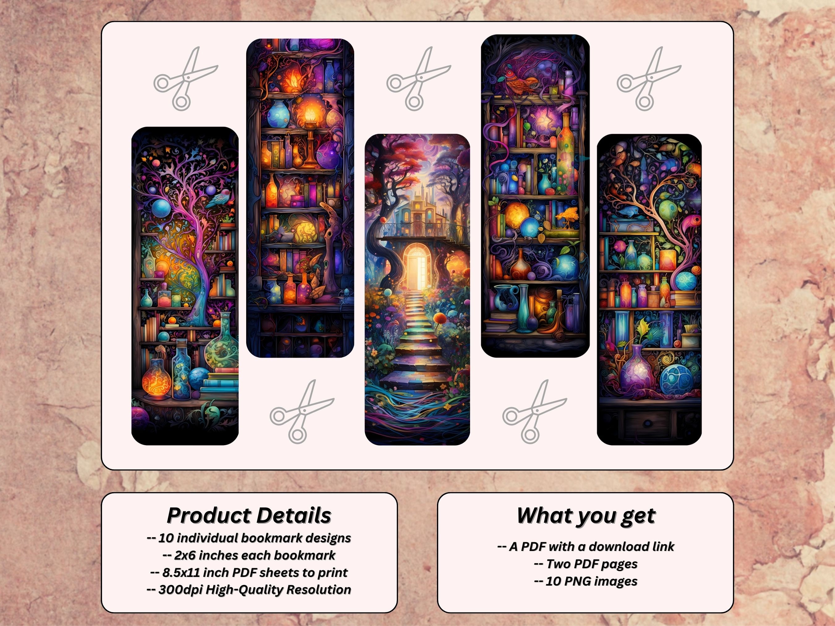 Magical World Printable Bookmarks, Rounded Corners Bookmark, Magical ...