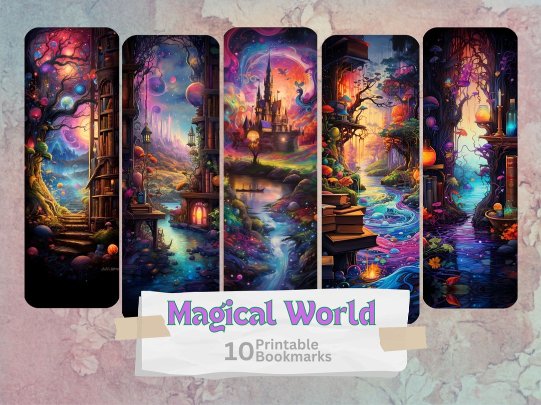 Magical World Printable Bookmarks, Rounded Corners Bookmark, Magical ...