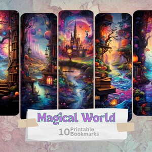 Magical World Printable Bookmarks, Rounded Corners Bookmark, Magical ...