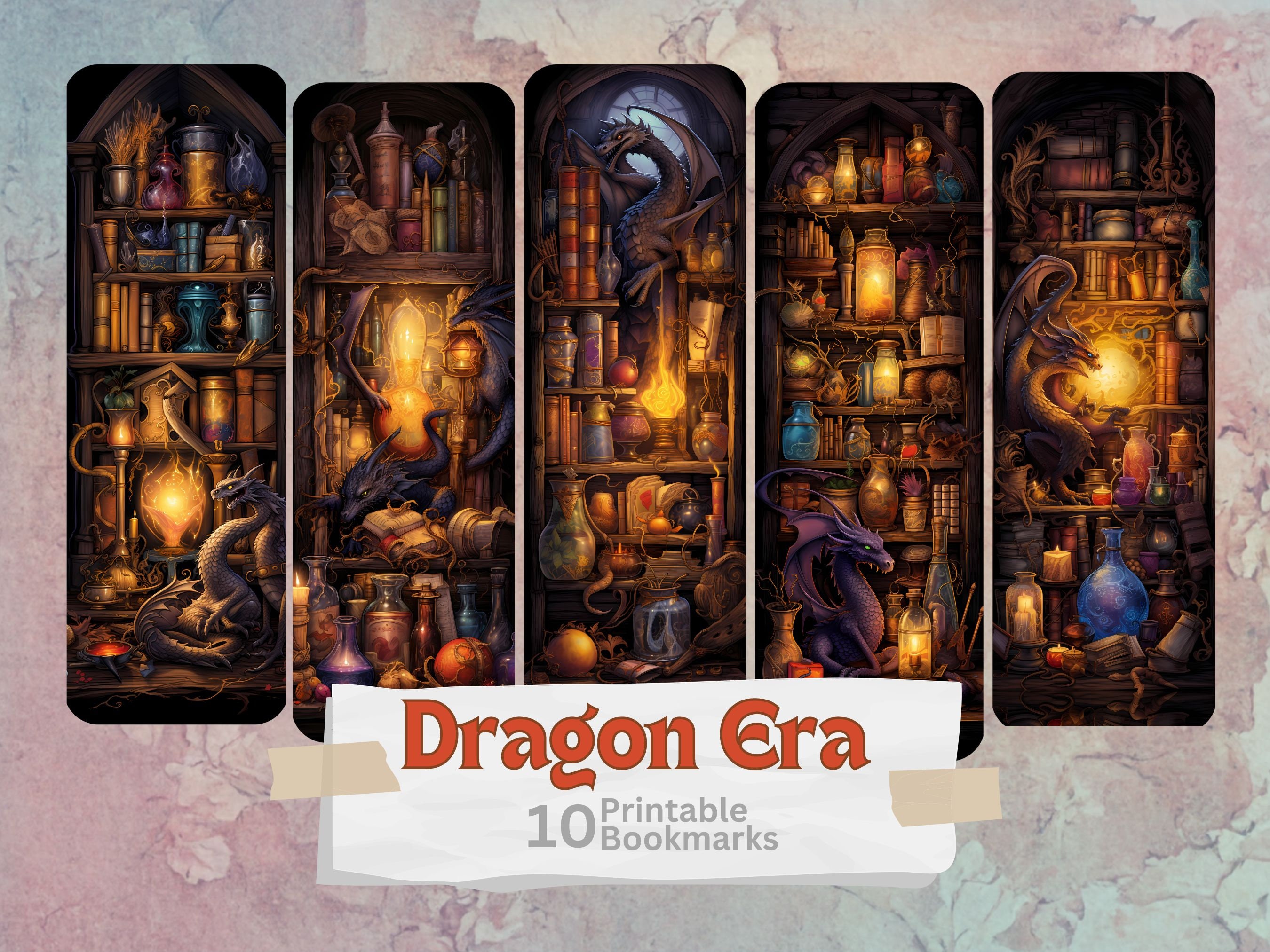 Dragon Era Printable Bookmarks, Rounded Corners Bookmark, Dragon Era ...