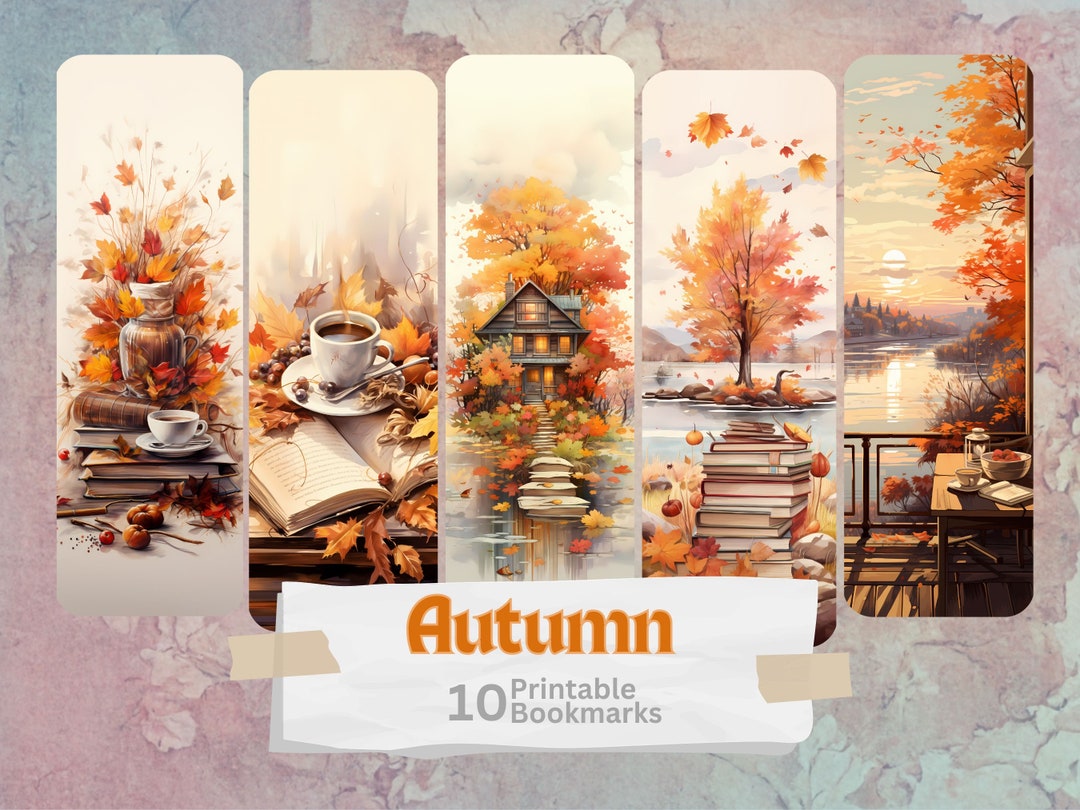 Autumn Printable Bookmarks, Rounded Corners Bookmark, Autumn Lover ...