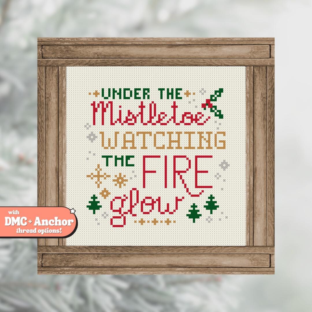 Under the Mistletoe Cross-stitch Pattern | Christmas | Digital - Etsy