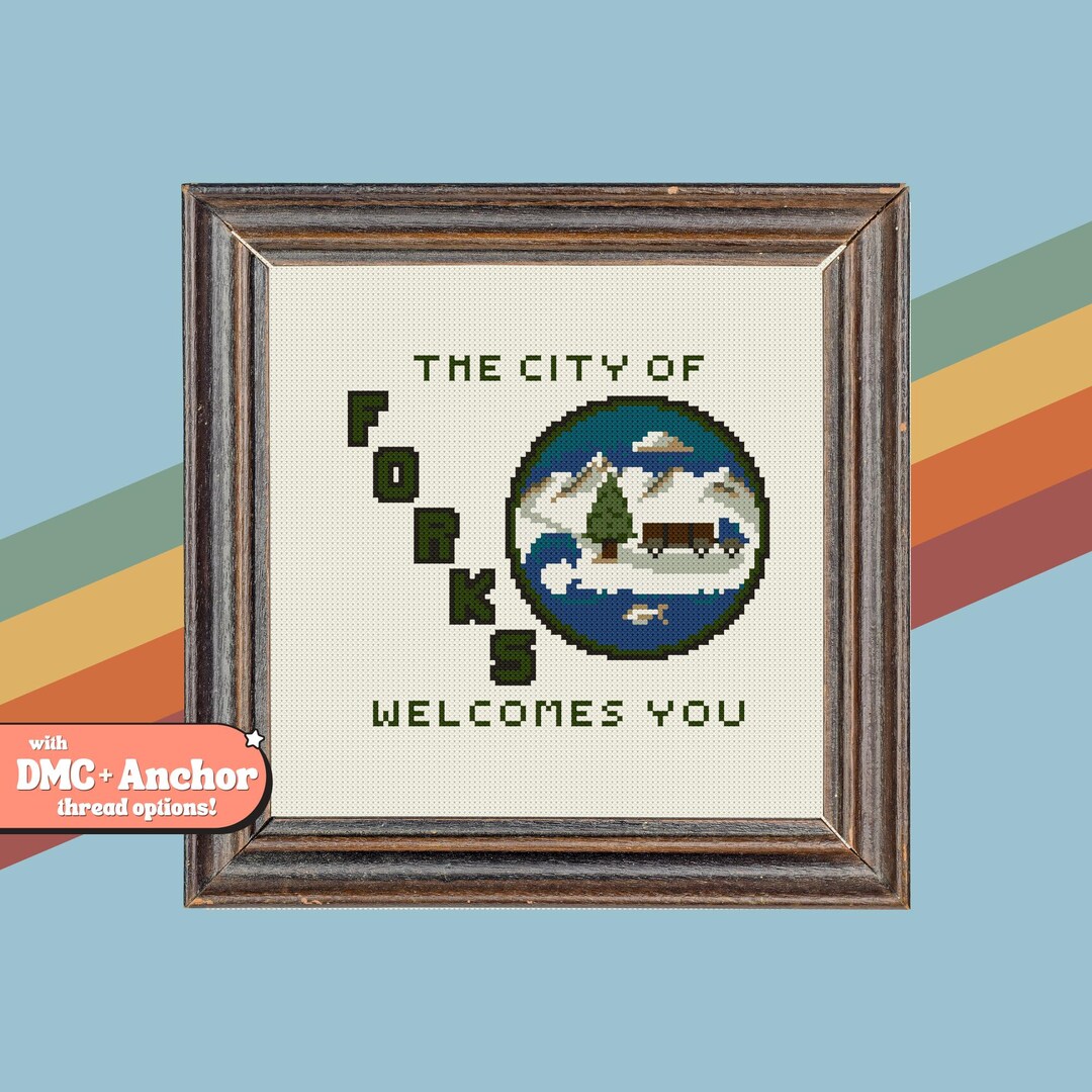 Welcome to Forks Cross-stitch Pattern | Teen Vampire | Forks, WA ...