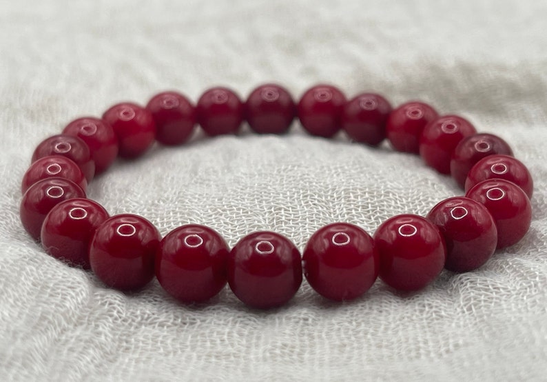 Red Jade Crystal Gemstone Bracelet - Etsy