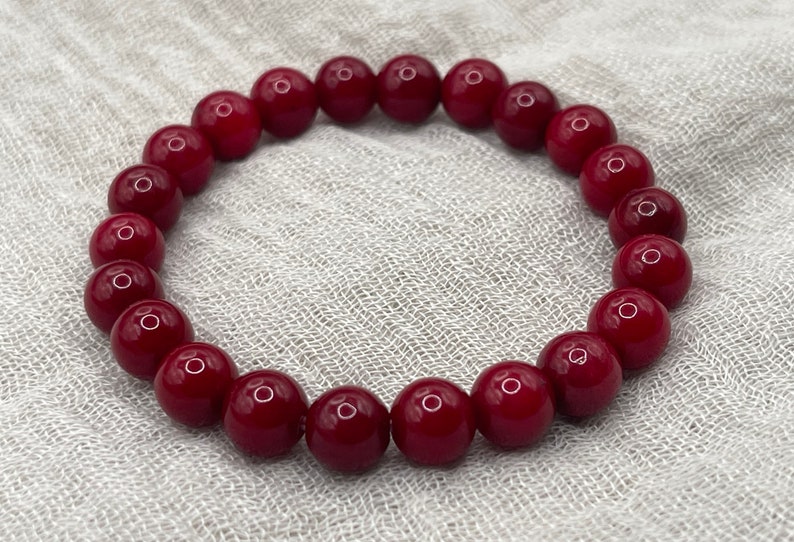 Red Jade Crystal Gemstone Bracelet - Etsy