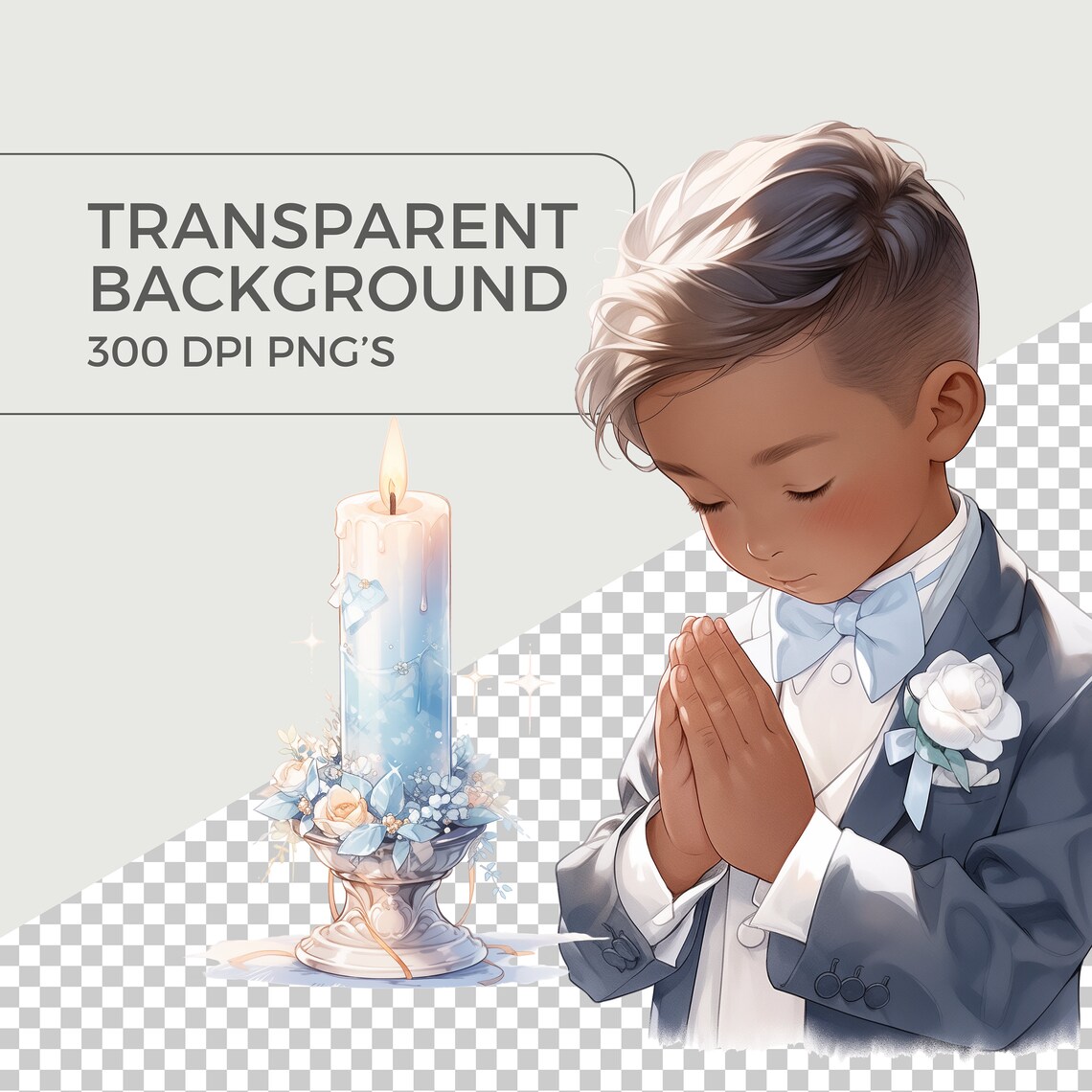 First Communion Clipart, Watercolor Illustrations First Communion for ...