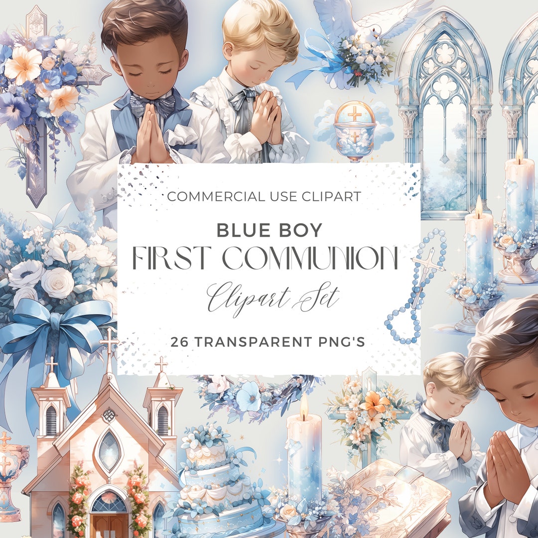 First Communion Clipart, Watercolor Illustrations First Communion for ...
