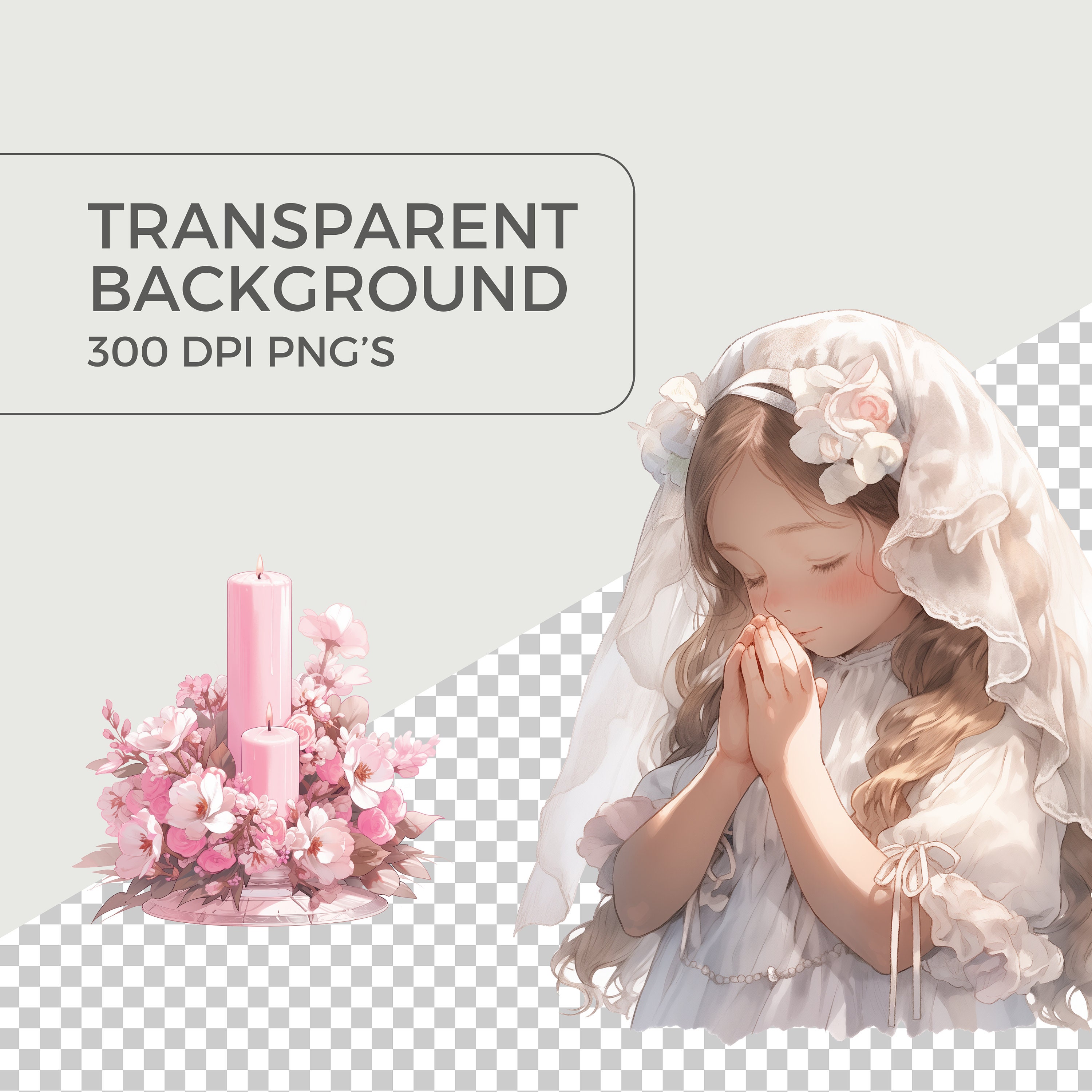 First Communion Clipart, Watercolor Illustrations First Communion for ...