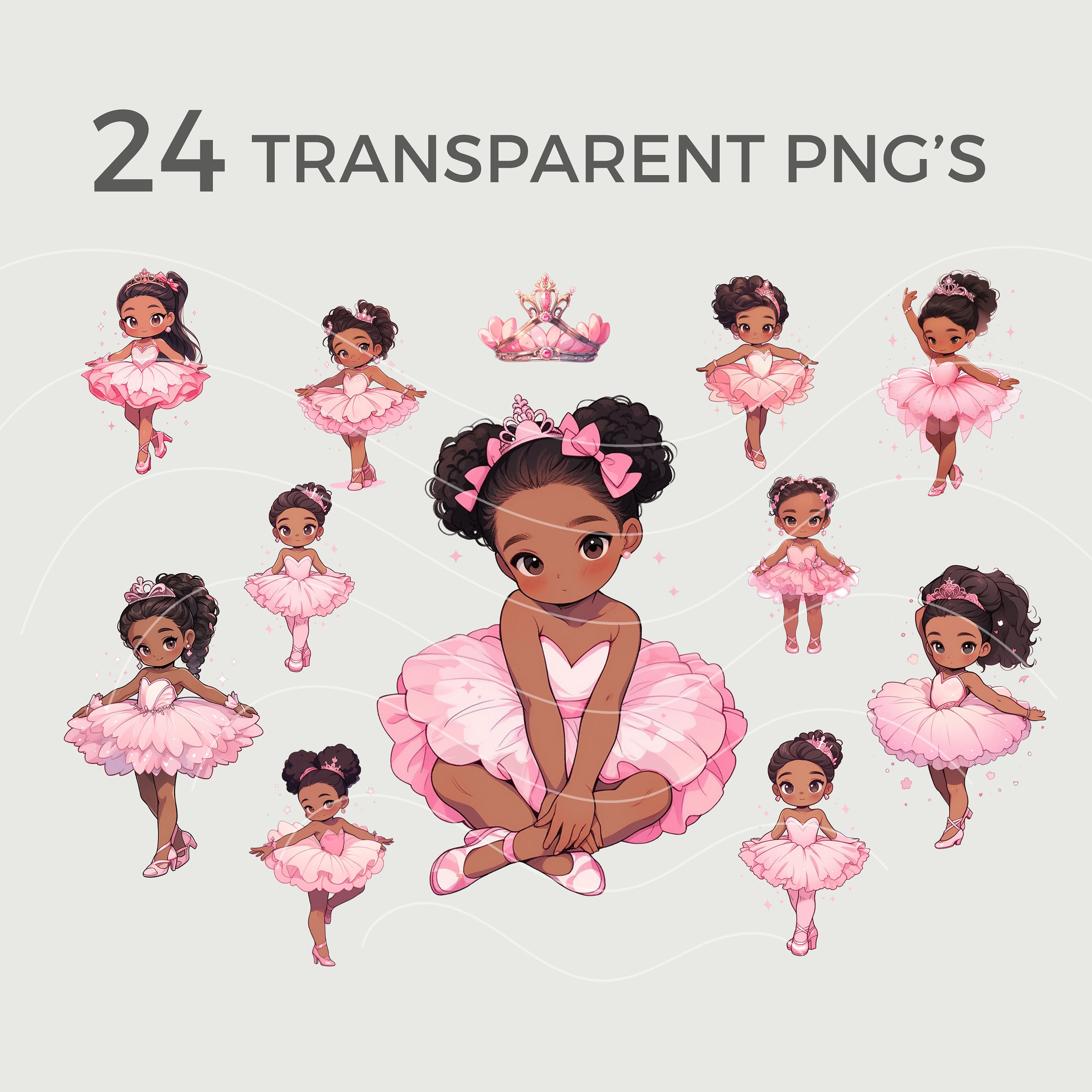 Pink Ballerina Girl Clipart, Commercial License, Little Girl Dancing ...