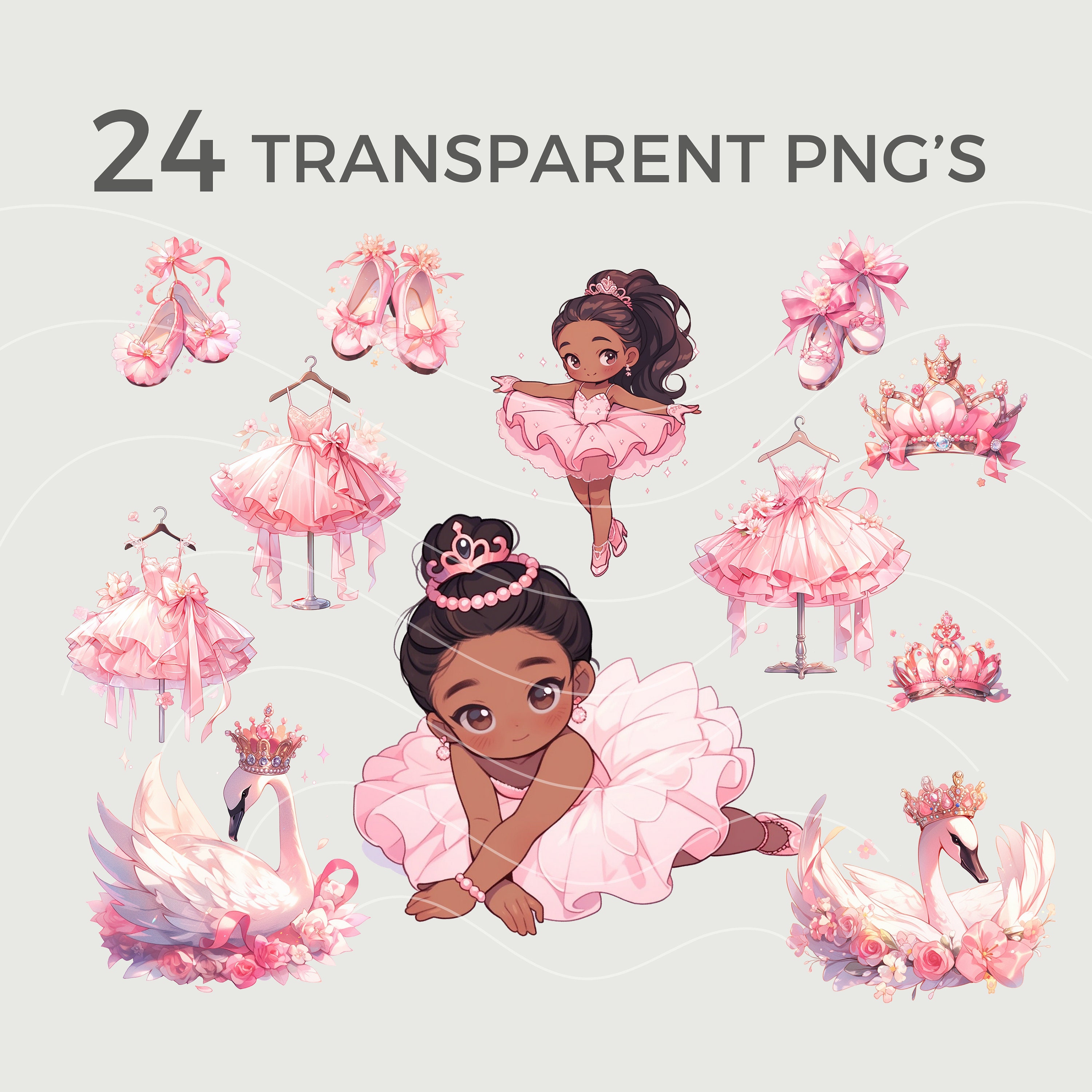 Pink Ballerina Girl Clipart, Commercial License, Little Girl Dancing ...