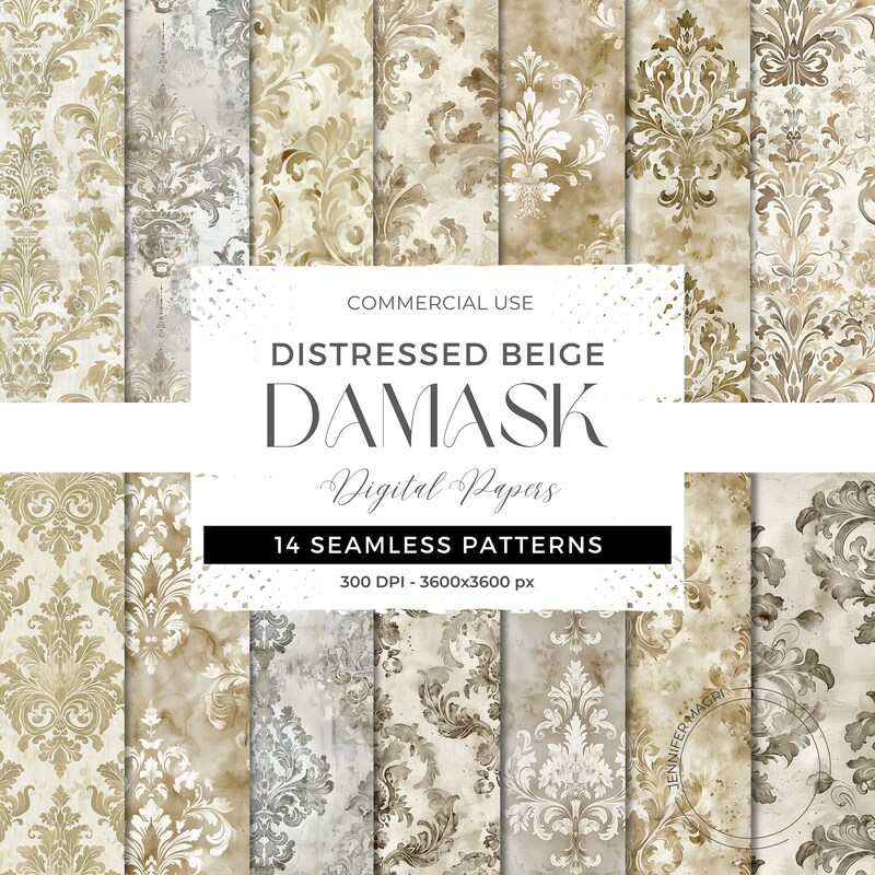 Damask Digital Paper - Etsy