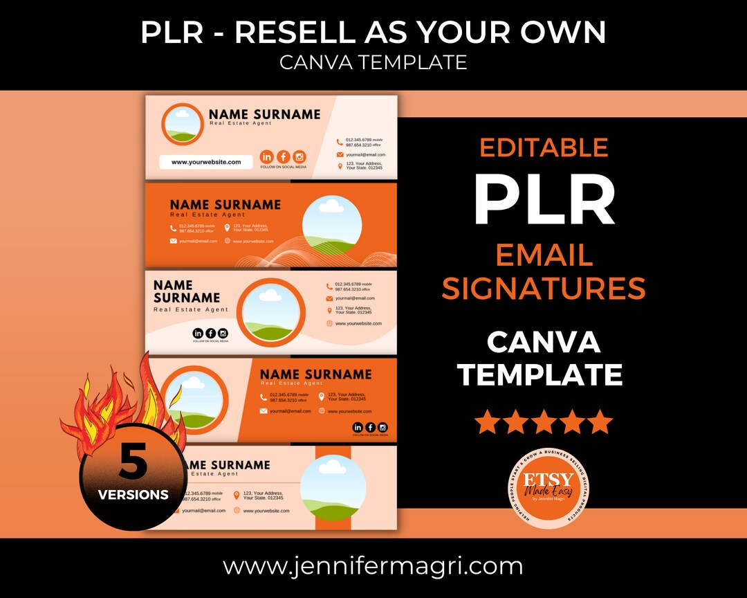 Best PLR Email Signature Canva Template With Resell Rights - Small ...