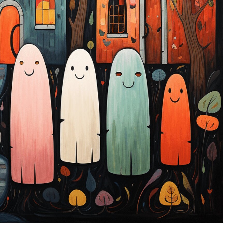 Spooktacular Family Fun: Cute Ghosts' Trick-or-treat Adventure | Folk ...