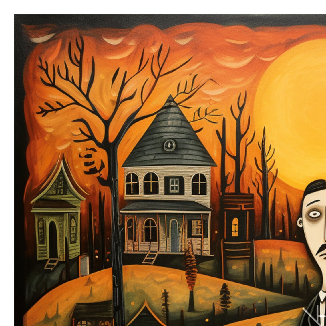 Ghoulish Gathering: Halloween Trick-or-treat Family Fun AI Digital Wall ...