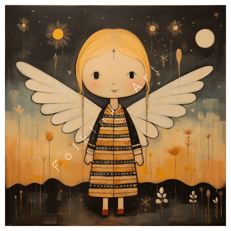 Folk Art Angel - Etsy