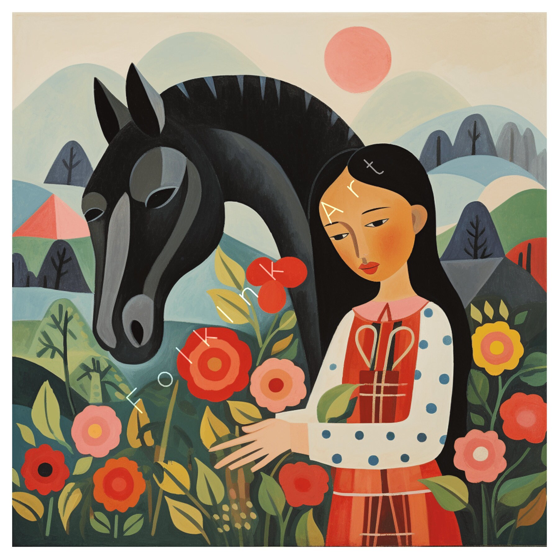 Landscape Chronicles: Equestrian Journey in Digital Folklore Art AI ...