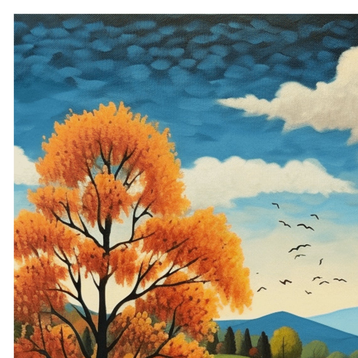 Harvesting Memories: A Folk Art Tribute to Fall AI Digital Wall Folk ...