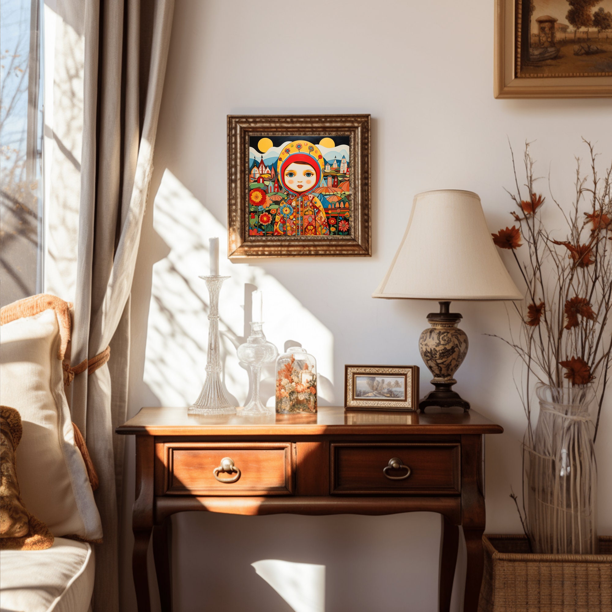 Enchanting Slavic Portrait: AI Digital Folk Art Featuring a Charming ...