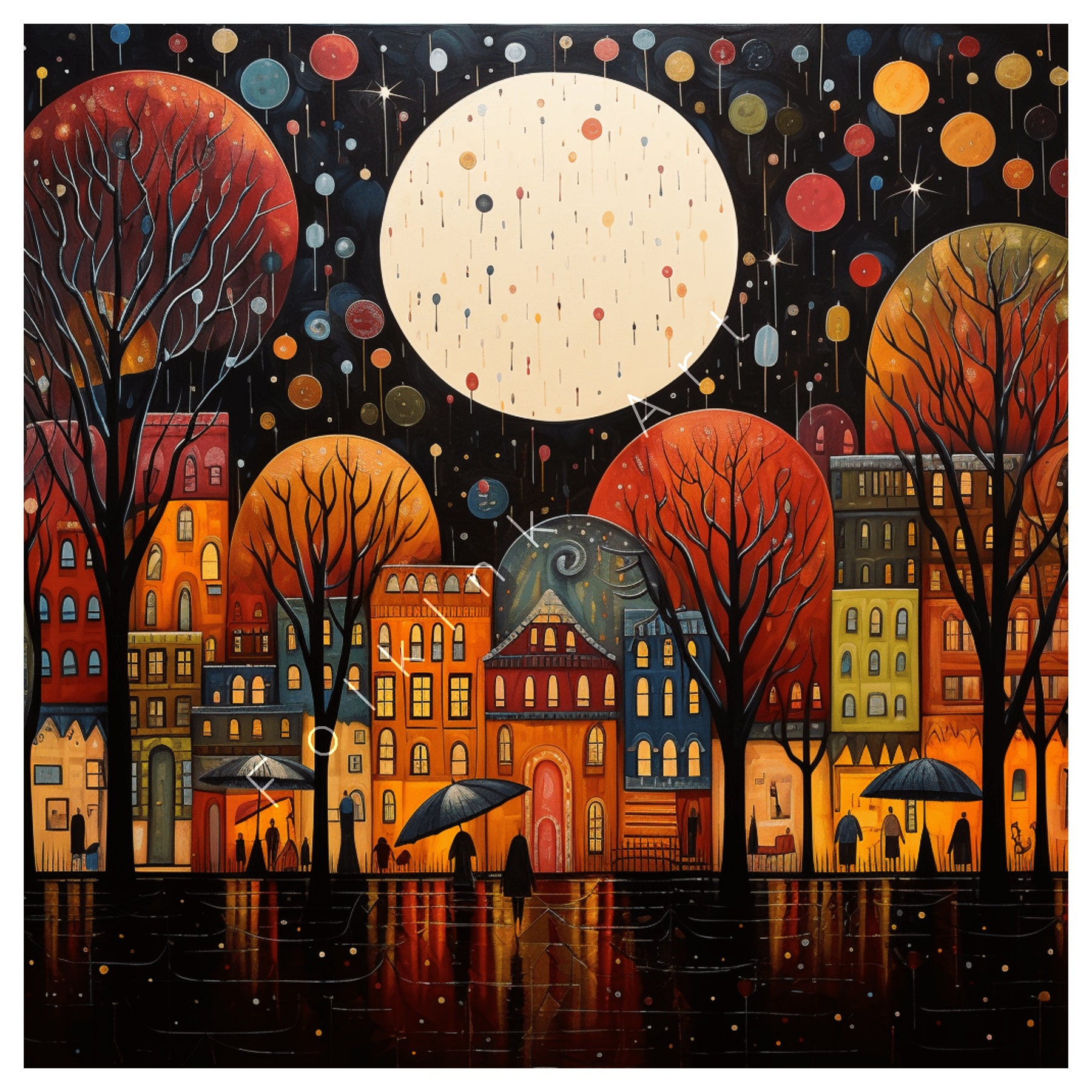 Beneath the Full Moon: Naive Art Portraying Family Love in the Rain ...