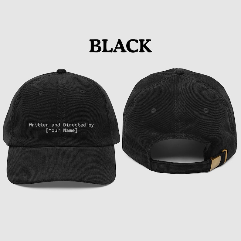 Personalized 'written and Directed By" Embroidered Corduroy Hat - Gift ...