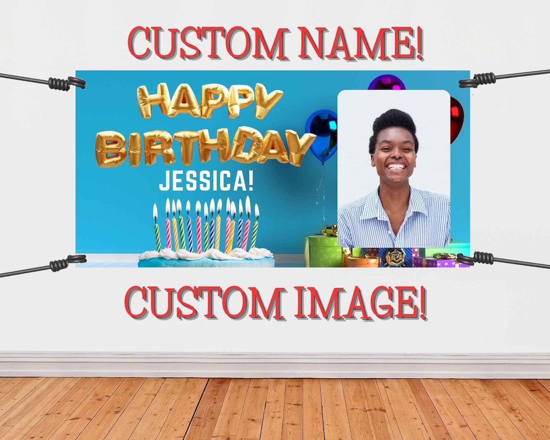 Happy Birthday Banner Custom, Happy Birthday Banner With Name, Happy ...