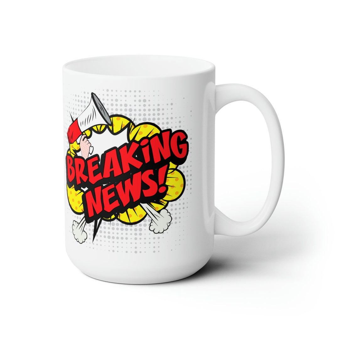 Breaking News Vintage Classic Superhero Funny Humor Gift for Coffee Mug ...